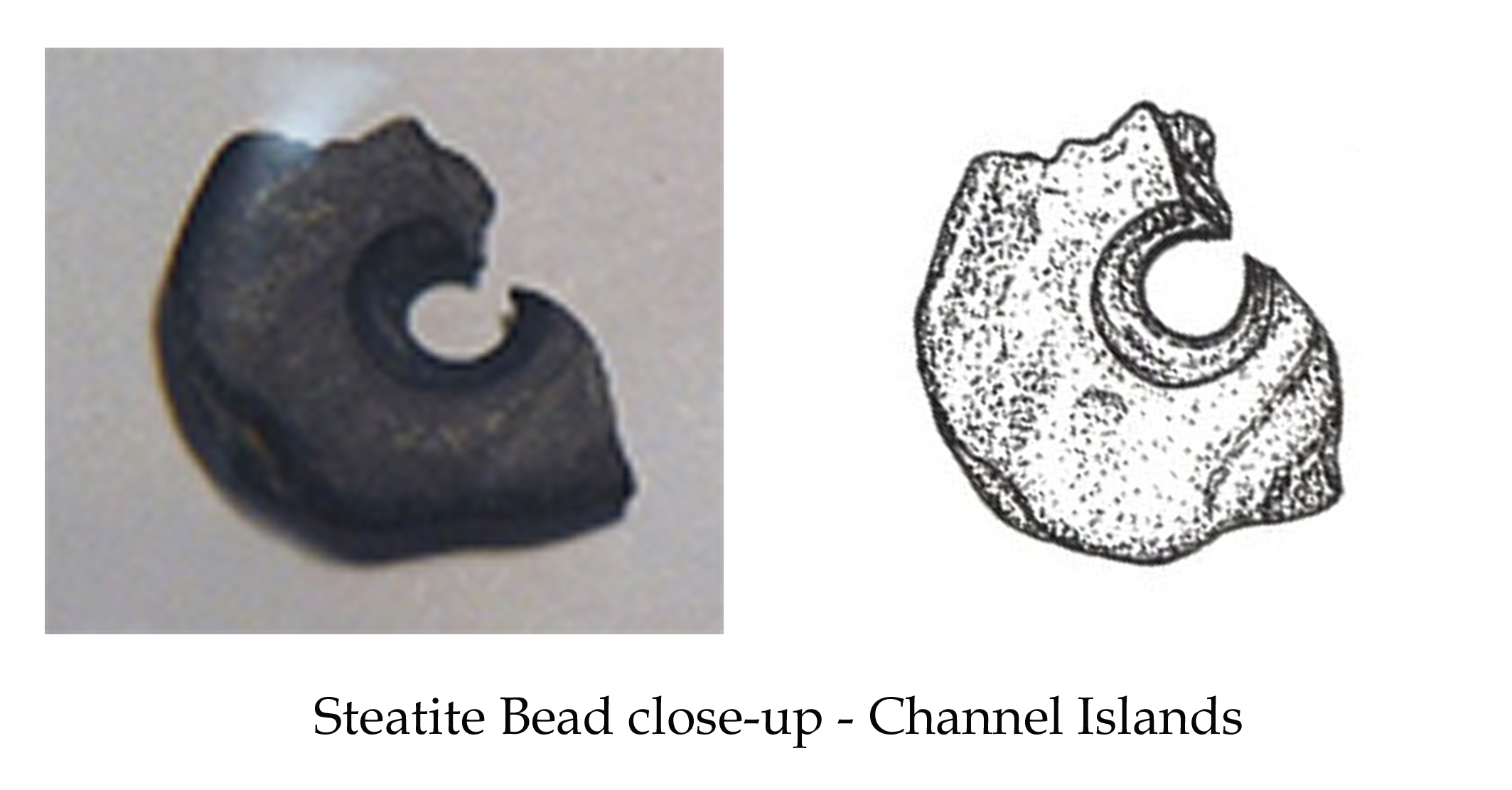 Steatite Bead and Drawing close-up – Archaeological Illustrations