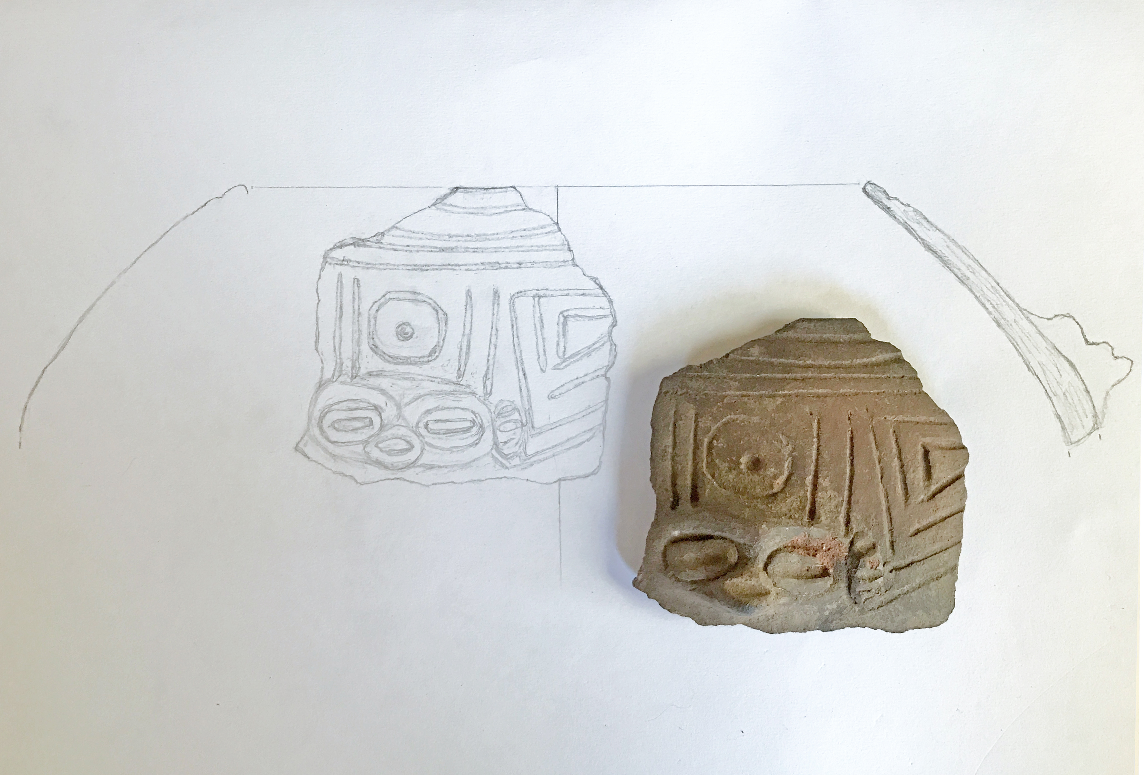 Applique Sherd Puerto Rico – Archaeological Illustrations